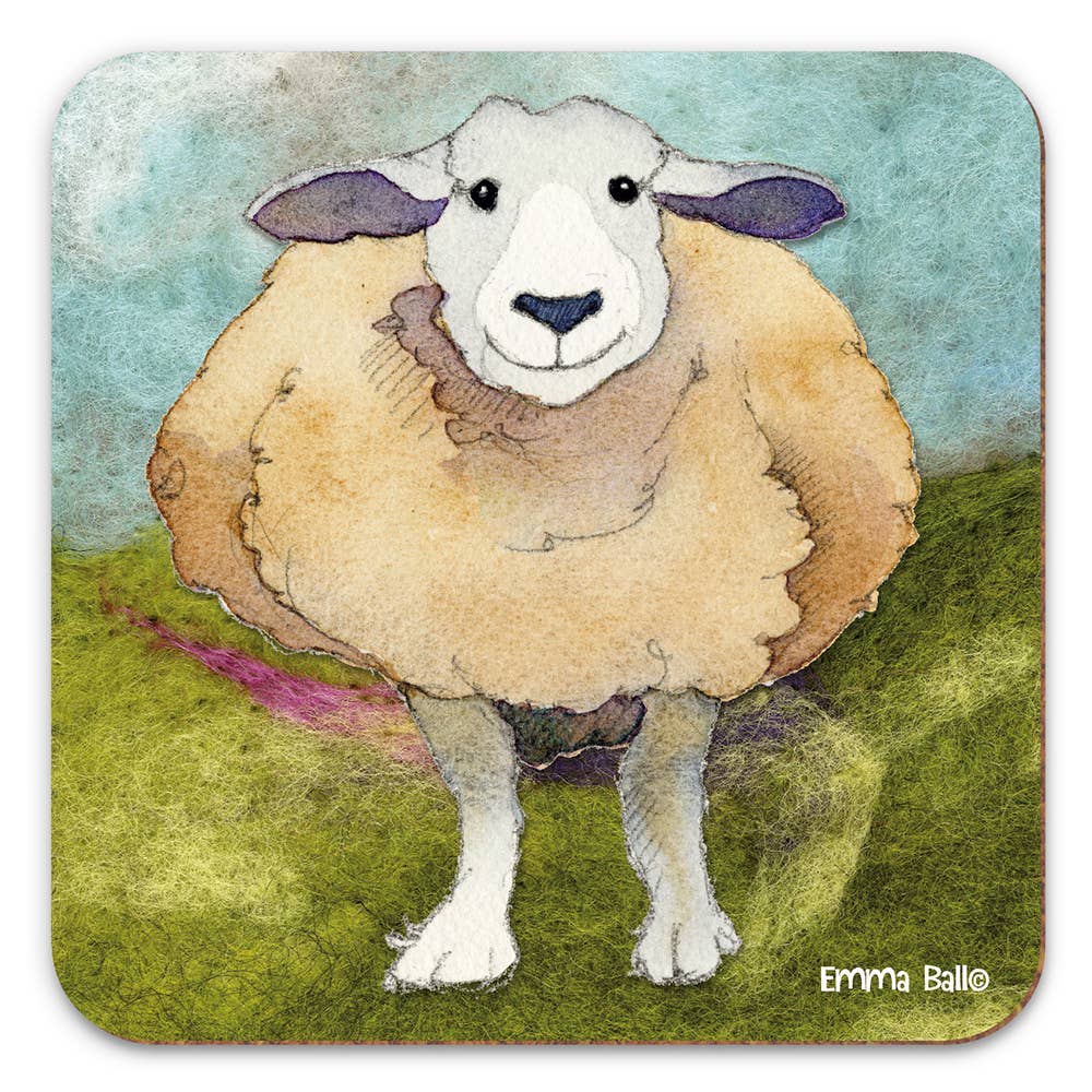 Happy Sheep - Single Coaster – Sweet Pea Fiber