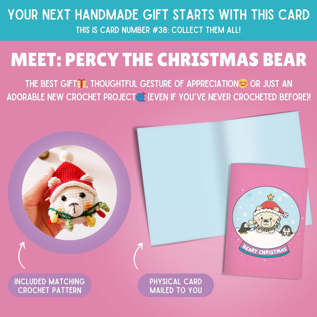 Christmas Card & Polar Bear Crochet Pattern: Greeting Card & Crochet P ...