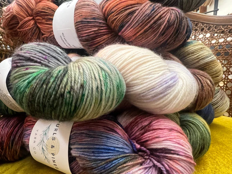 DK weight, Purls & Pine – Sweet Pea Fiber