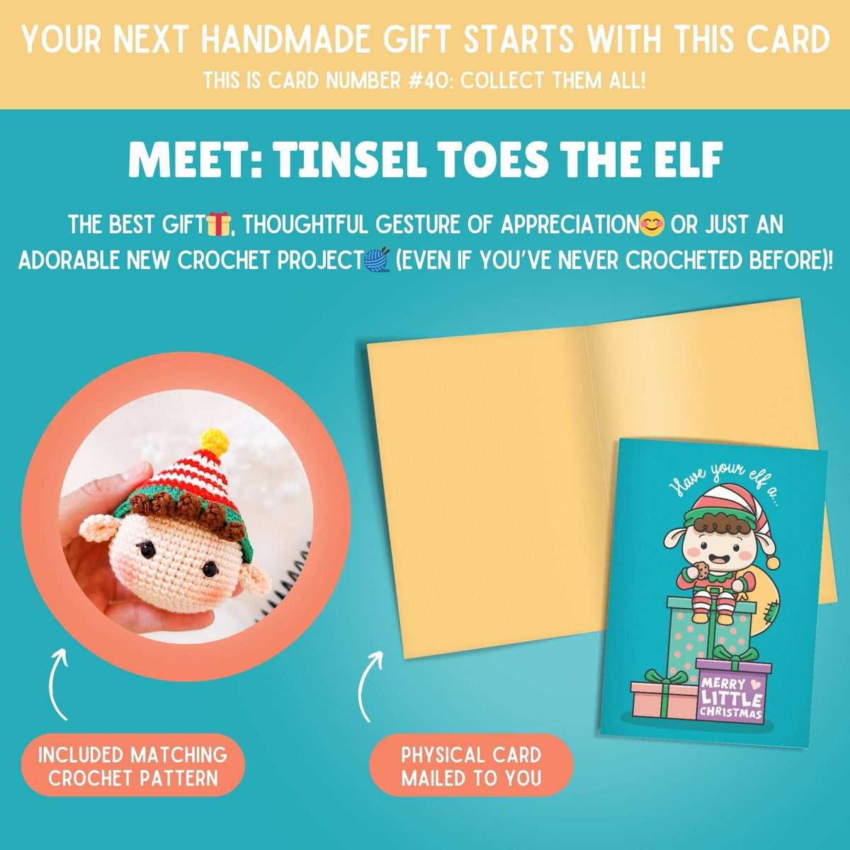 Christmas Card & Elf Crochet Pattern: Elf Card & Crochet Pattern ...